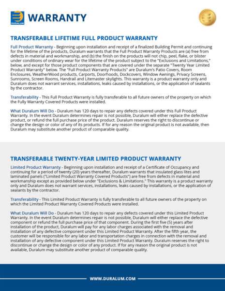 Insulated Roofs | Duralum Home Improvement Products